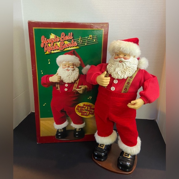 Rock Santa Collectibles | Holiday | Vintage 998 Jingle Bell Rock Santa Animated Dancing Musical ...